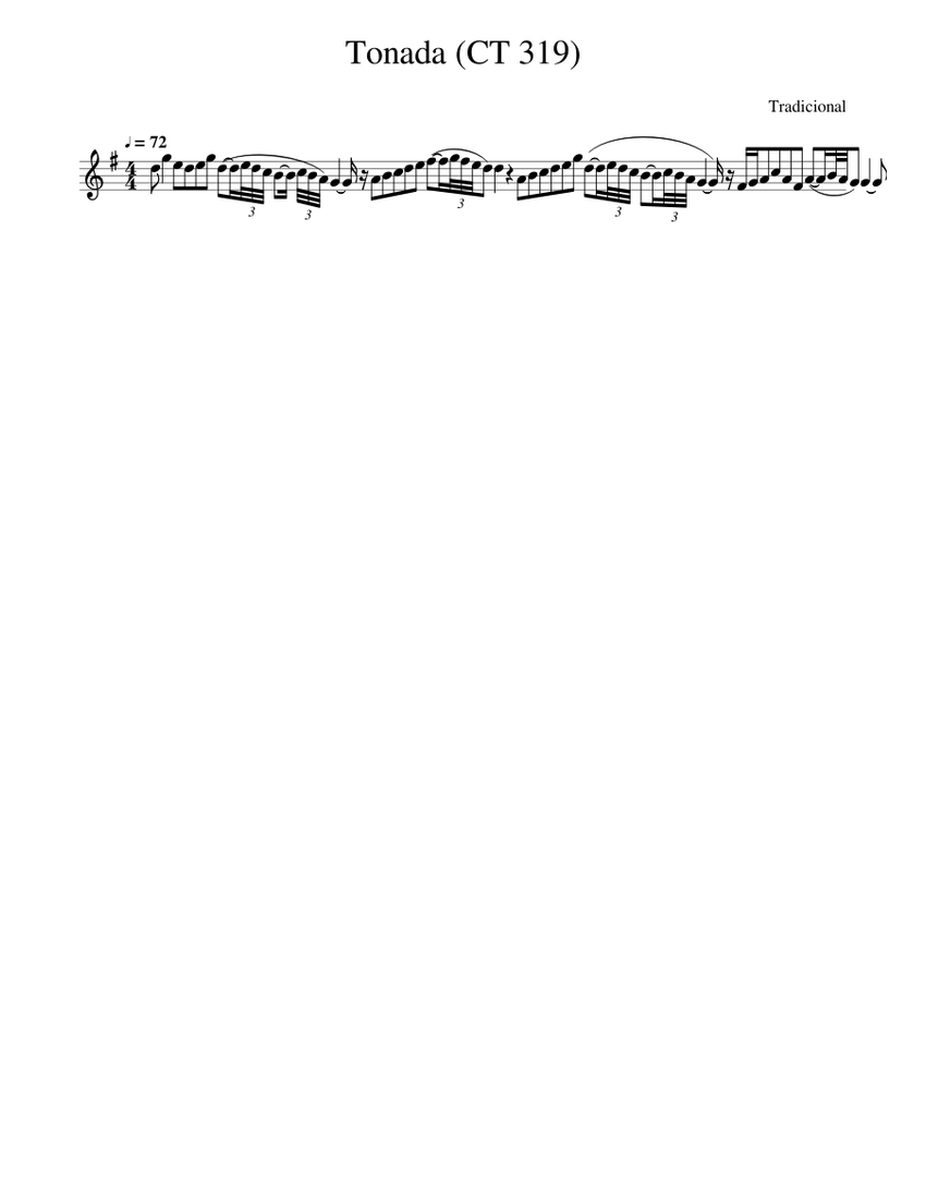 Traditional music - Tonada (CT 319) Sheet music for Piano (Solo ...