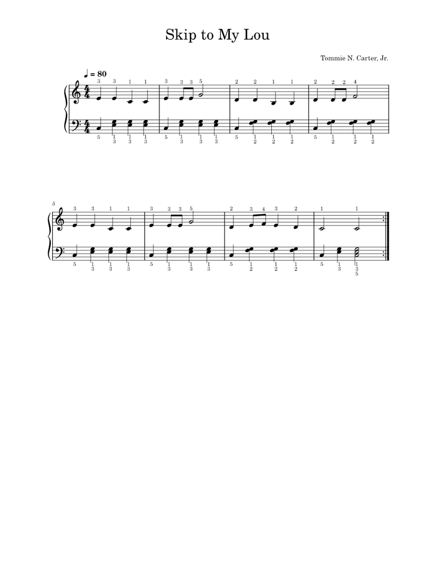 Skip to My Lou 2 Sheet music for Piano (Solo) Easy | Musescore.com