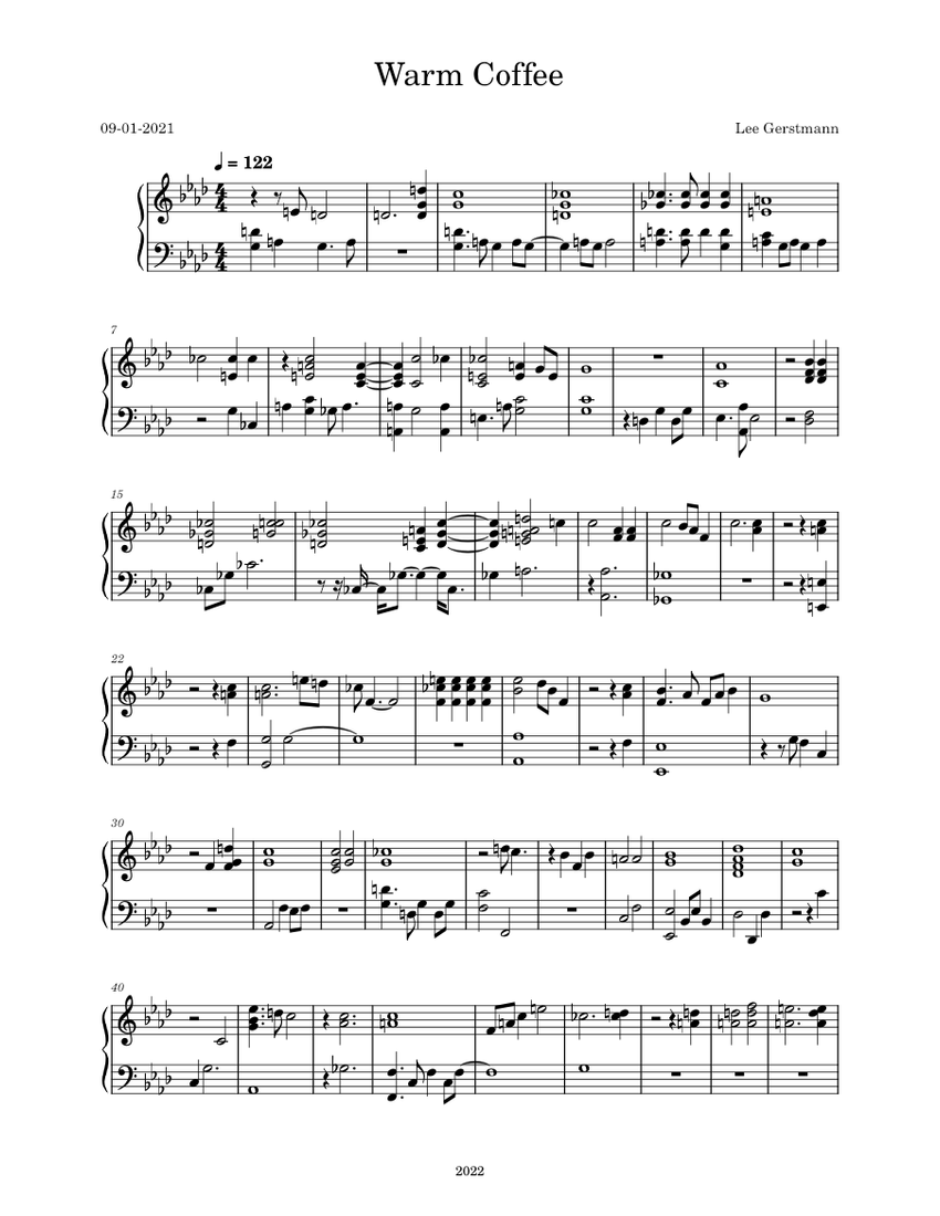 Warm Coffee Sheet music for Piano (Solo) Easy | Musescore.com