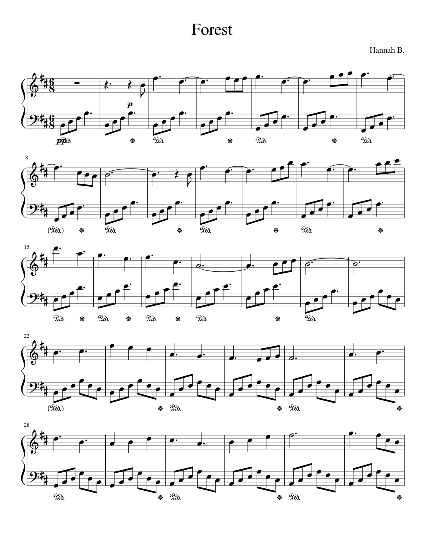 Forest Sheet music for Piano (Solo) Easy | Musescore.com