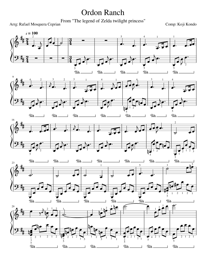 Ordon Ranch Sheet Music for Piano (Solo) Easy | MuseScore.com