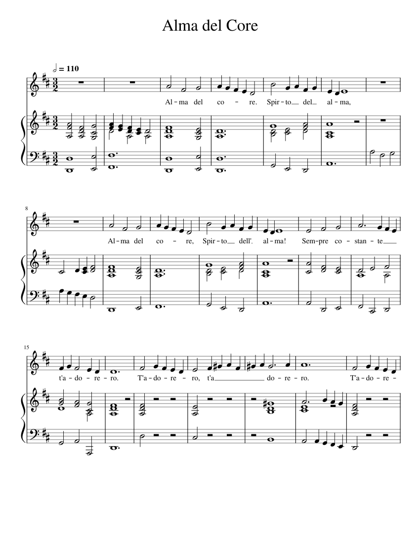 Alma del Core Sheet music for Piano (Piano Duo) | Musescore.com