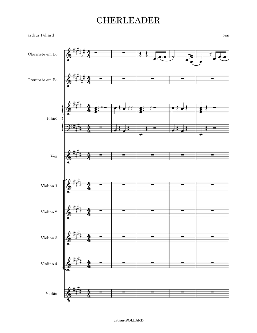Cherleader – OMI Sheet music for Piano, Vocals, Clarinet in b-flat, Trumpet in b-flat & more ...