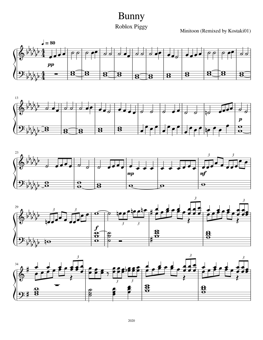 Bunny Sheet Music for Piano (Solo) easy | MuseScore.com