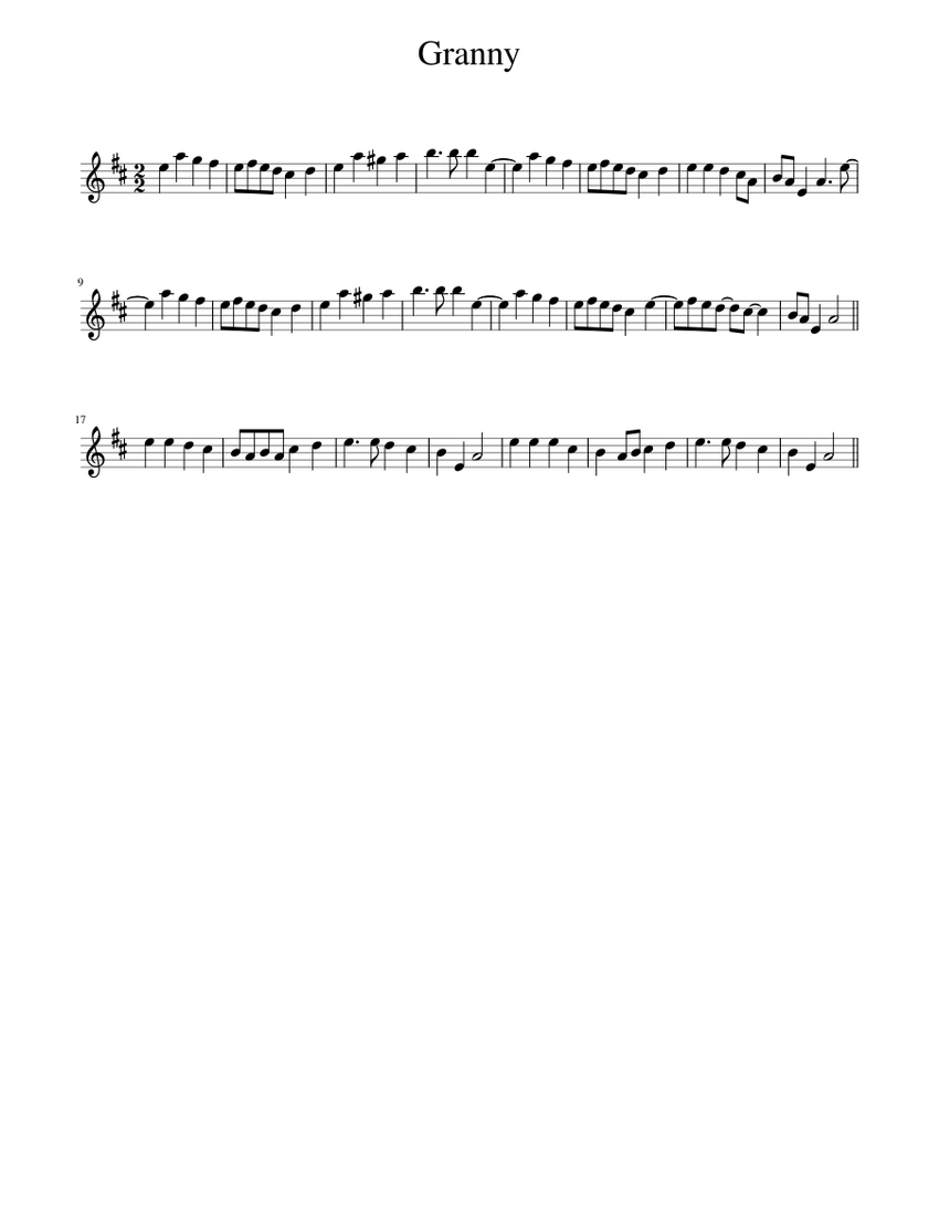 Granny Sheet Music for Piano (Solo) Easy | MuseScore.com