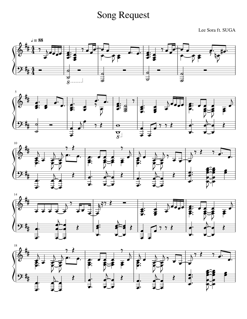song request Sheet Music for Piano (Solo) | MuseScore.com