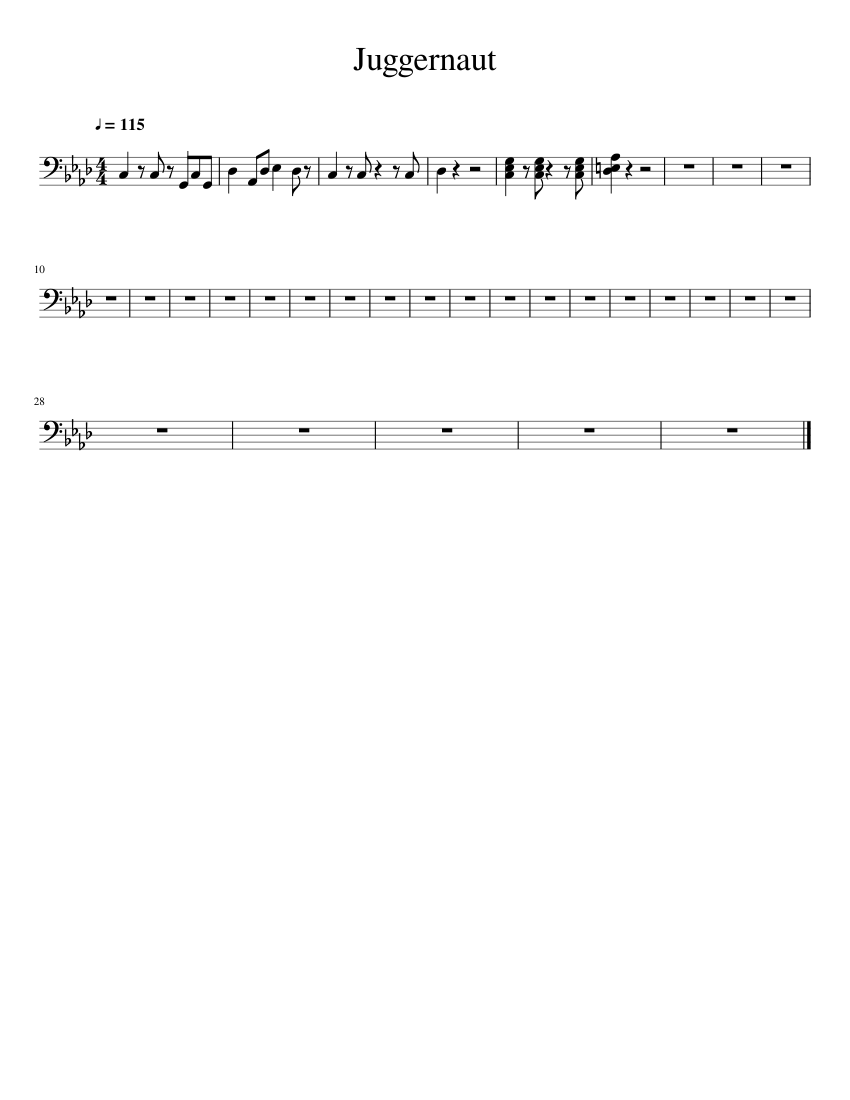 Juggernaut Sheet Music for Tuba (Solo) | MuseScore.com