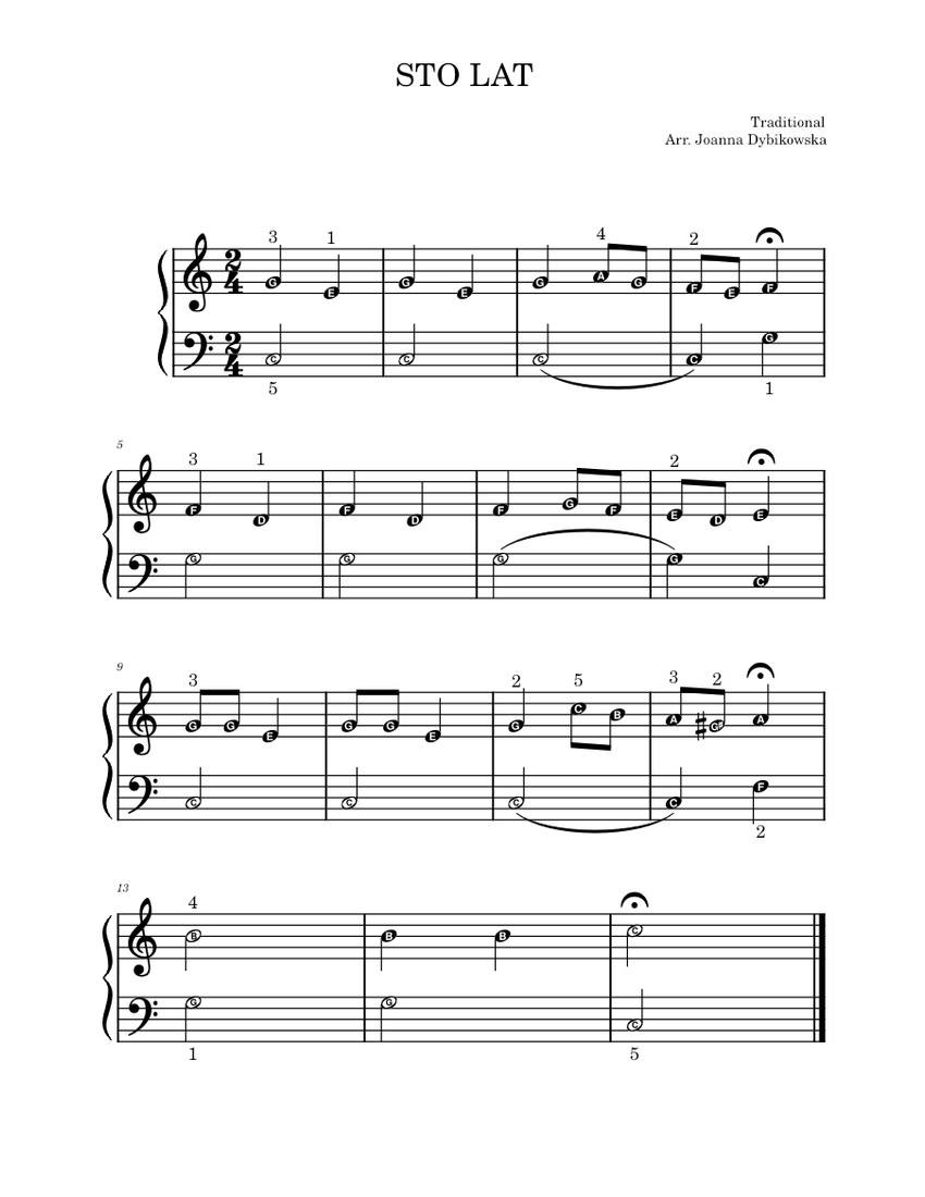 Sto lat – Misc Traditional STO LAT (easy piano, letters) Sheet music ...