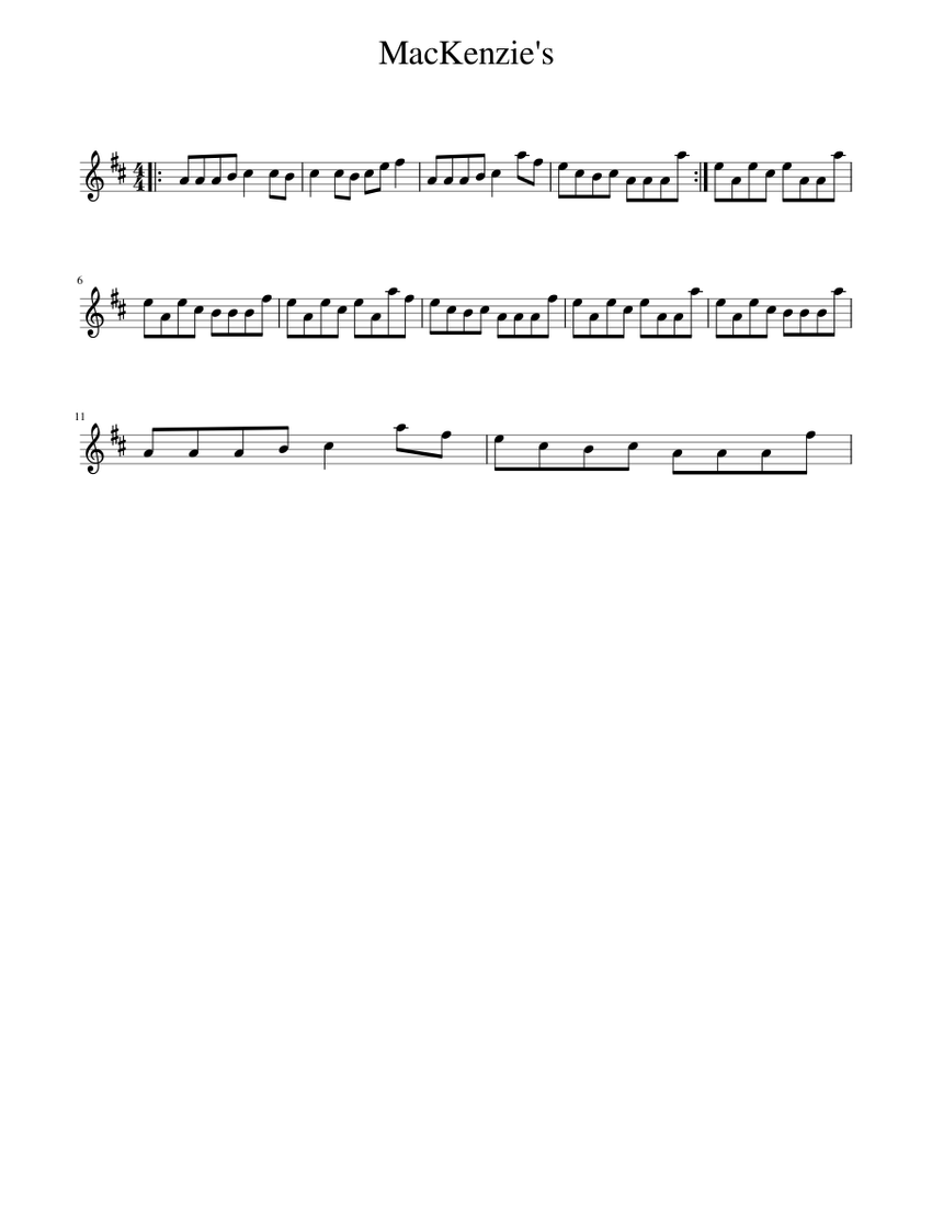 MacKenzie's Sheet music for Piano (Solo) Easy | Musescore.com