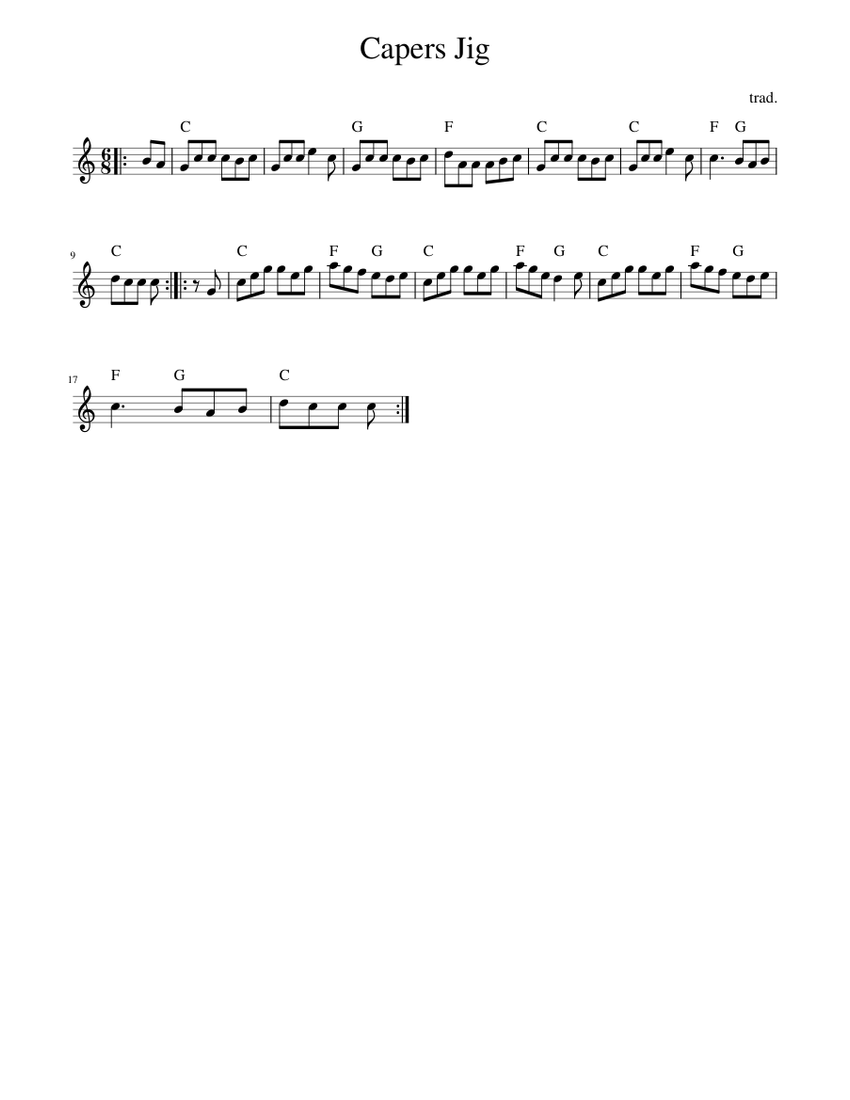 Traditional music - Capers Jig Sheet music for Piano (Solo) Easy ...