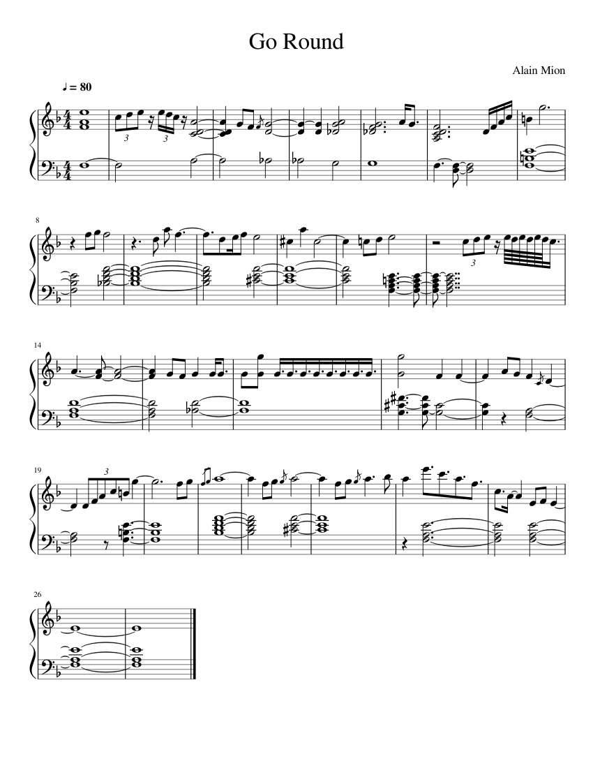 Go Round (Cortex) Sheet music for Piano (Solo) | Musescore.com