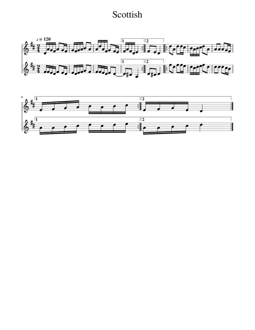 Scottish Sheet music for Piano (Piano Duo) | Musescore.com