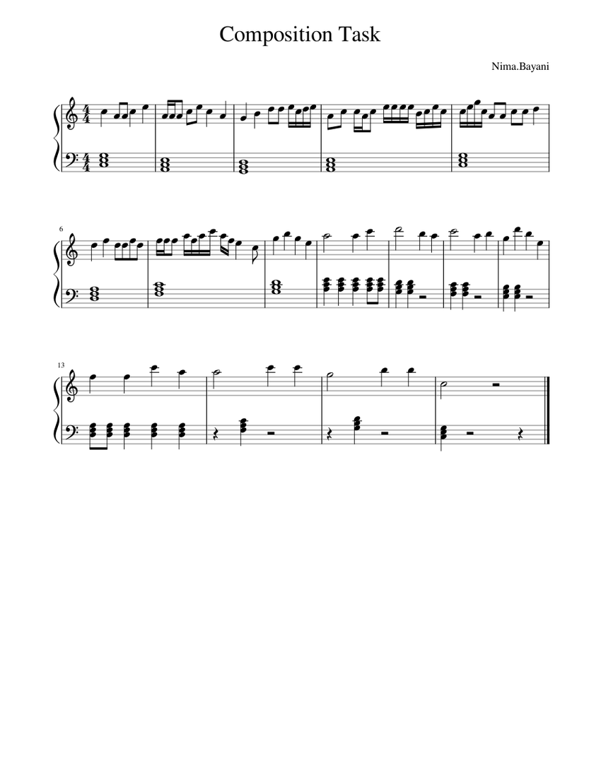 Composition_Task Sheet music for Piano (Solo) Easy | Musescore.com