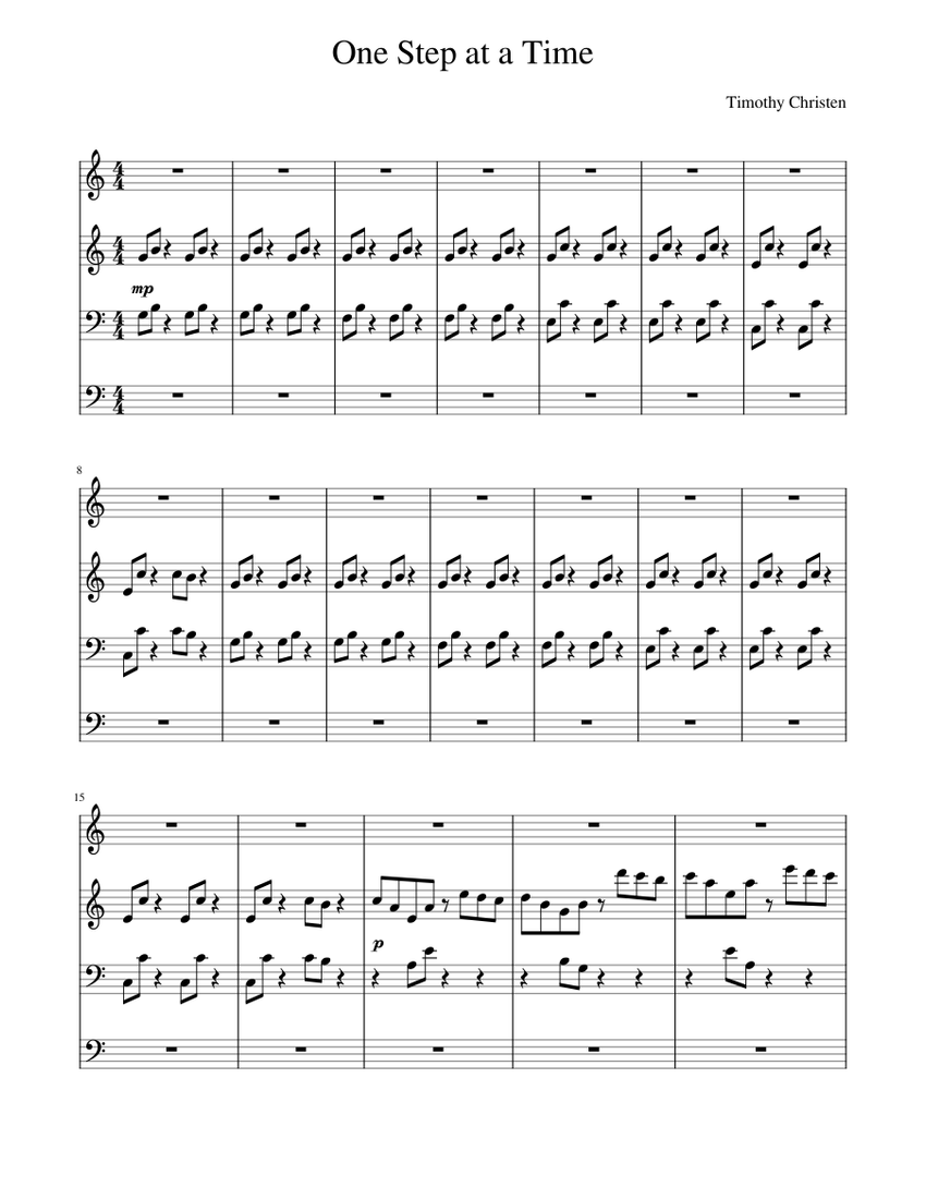 One Step at a Time Sheet music for Piano (Solo) | Musescore.com