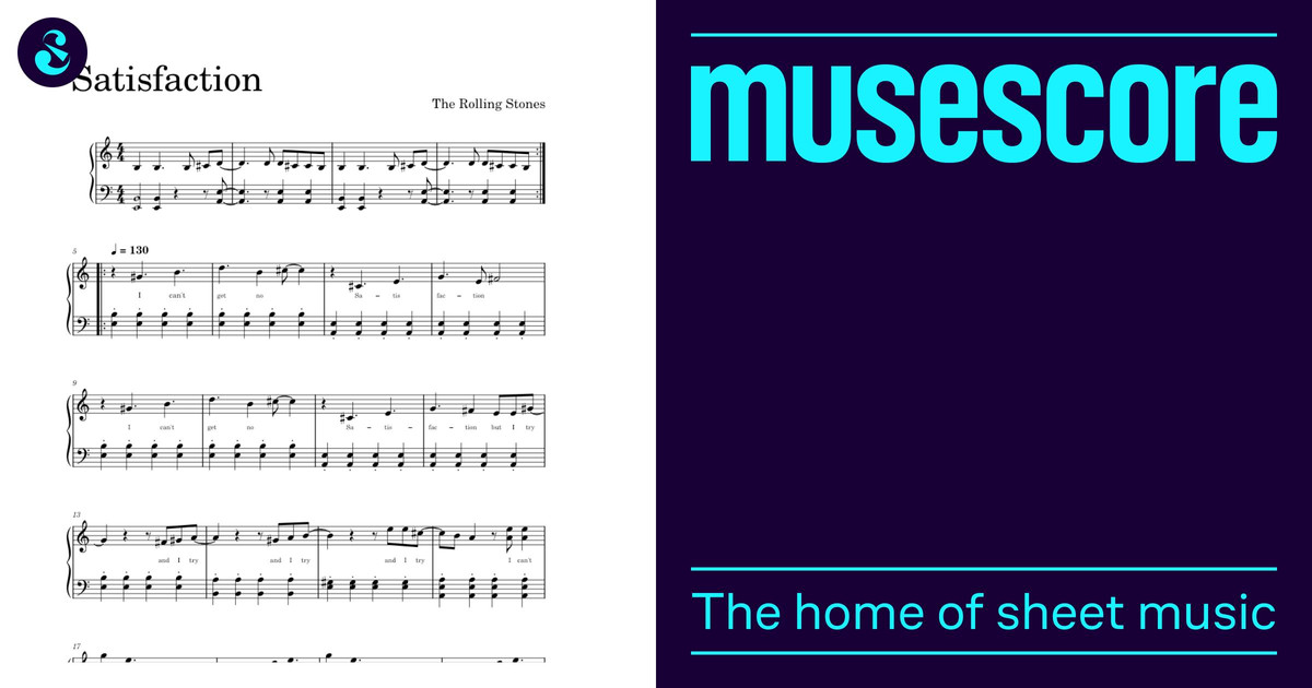 EASY(I Can't Get No) Satisfaction –EASY The Rolling Stones Sheet Music ...