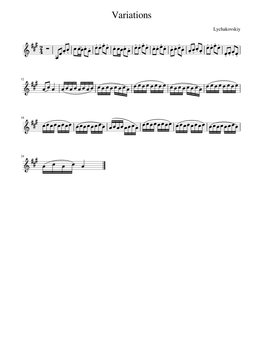 Variations Sheet music for Violin (Solo) | Musescore.com
