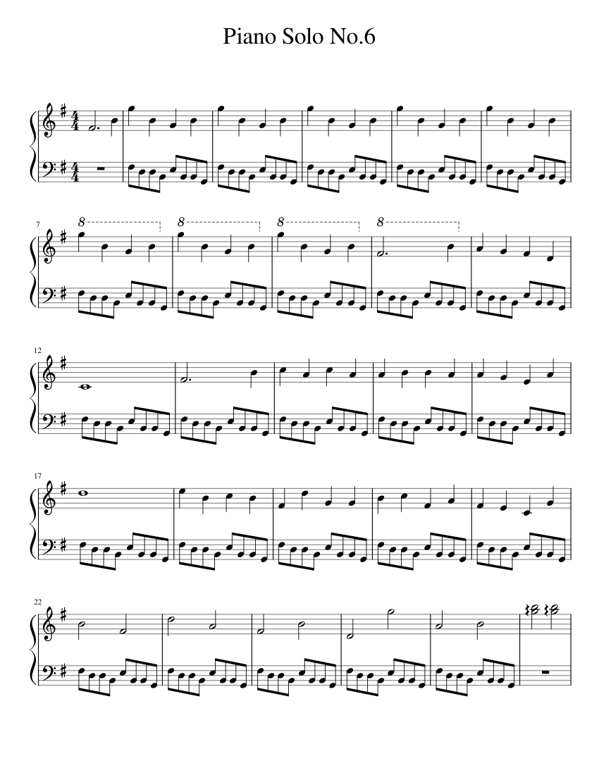 Piano Solo No.6 Sheet music for Piano (Solo) | Musescore.com