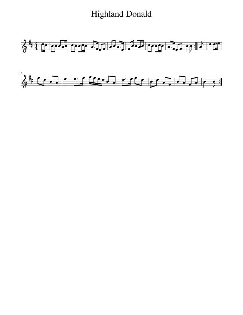 Highland Donald Sheet music for Piano (Solo) | Musescore.com