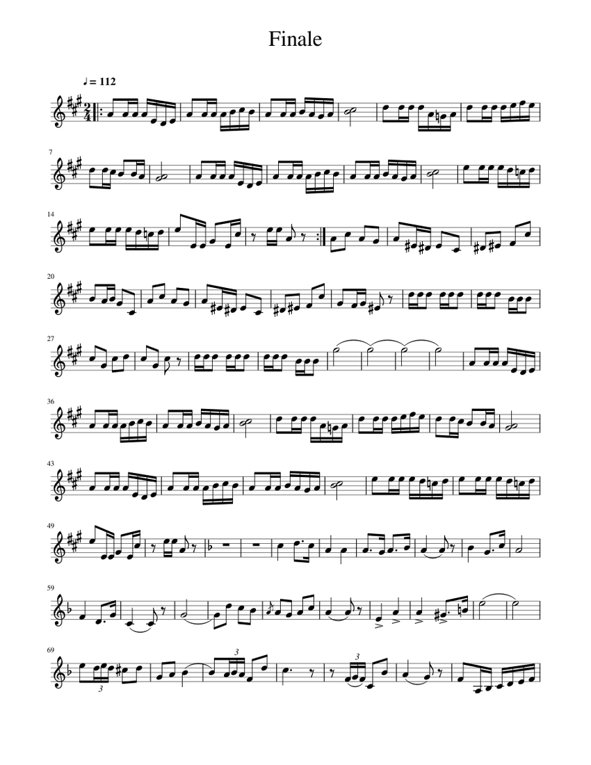 Finale Sheet music for Piano (Solo) Easy | Musescore.com