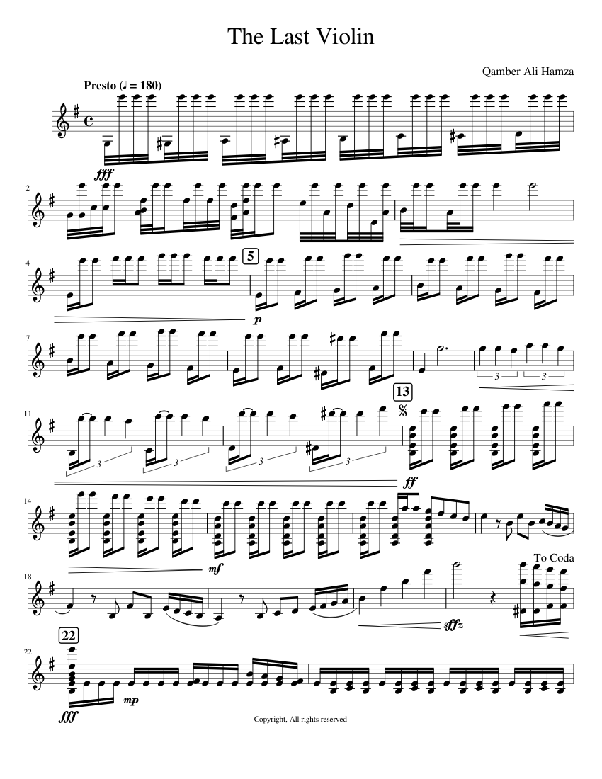 The_Last_Violin Sheet Music for Violin (Solo) | MuseScore.com