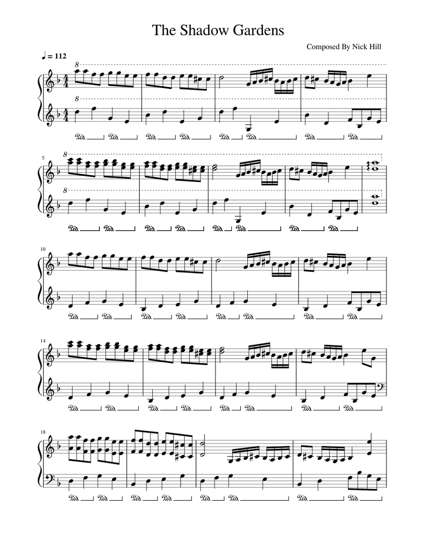 The Shadow Gardens Sheet Music for Piano (Solo) | MuseScore.com