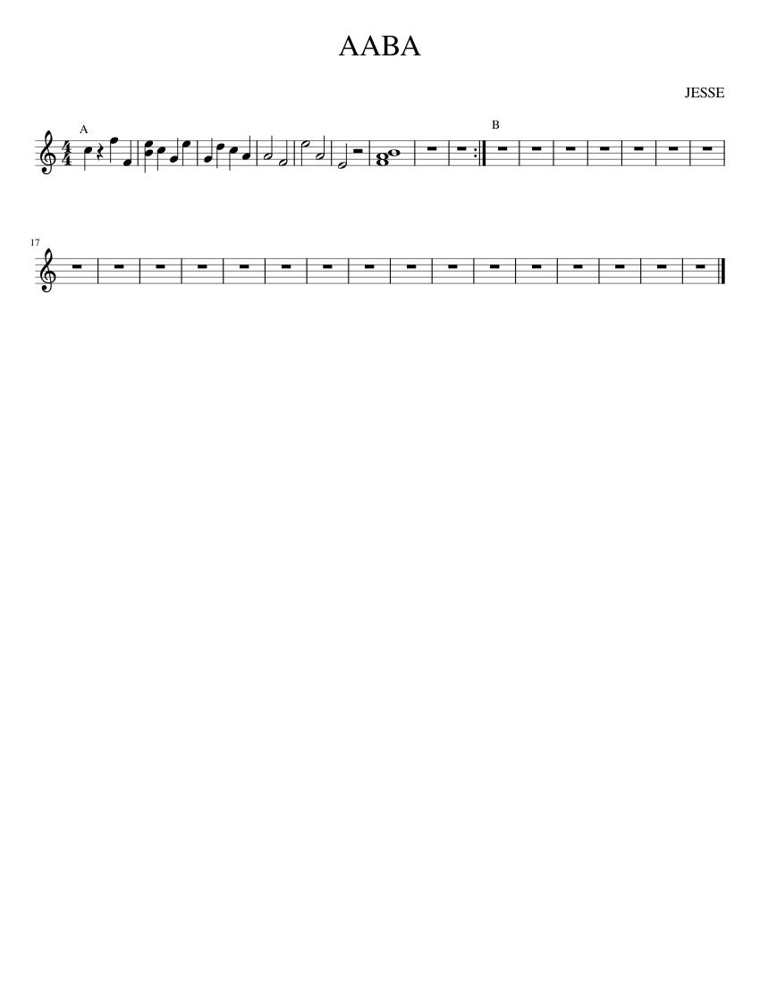 AABA Sheet music for Piano (Solo) Easy | Musescore.com