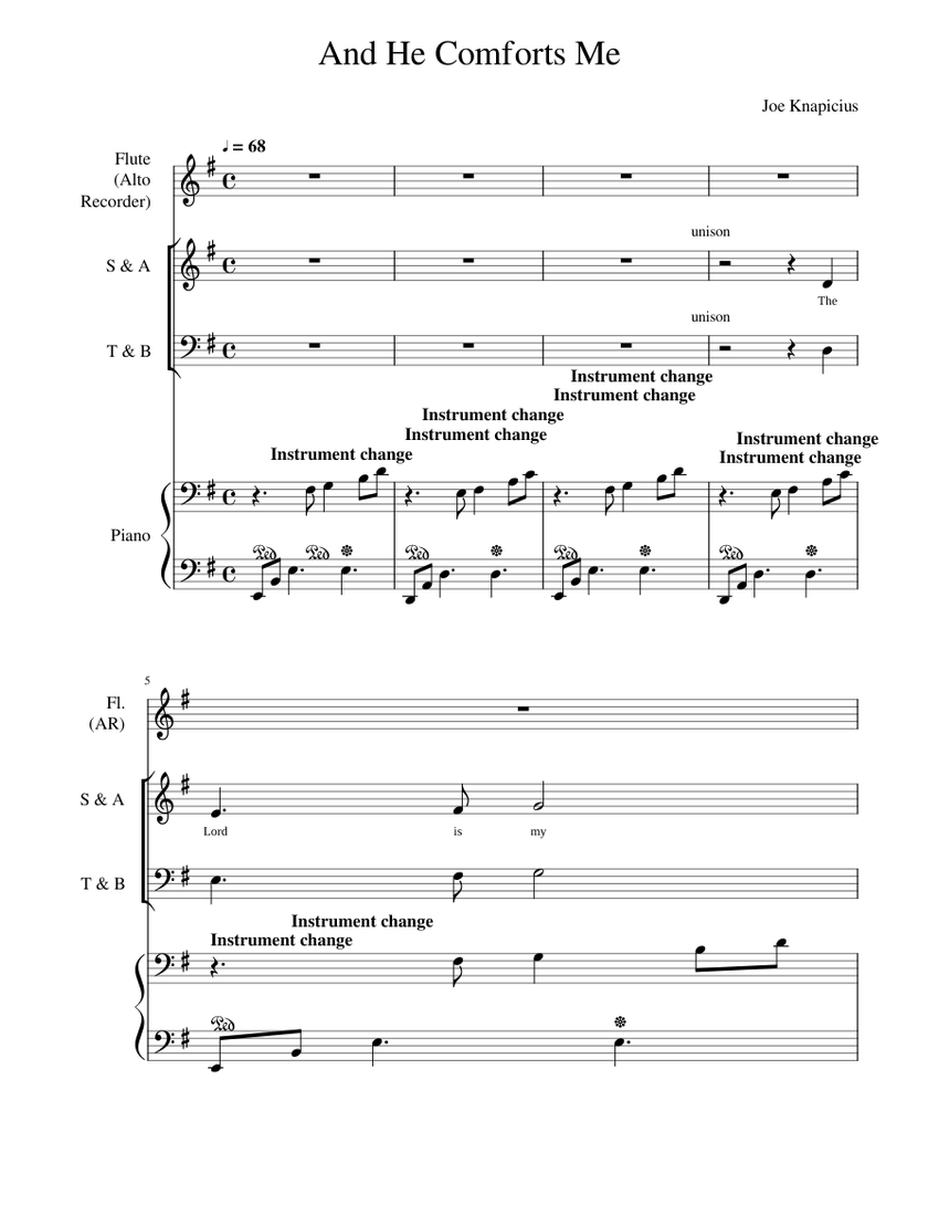 And He Comforts Me - Joseph Knapicius - piano tutorial