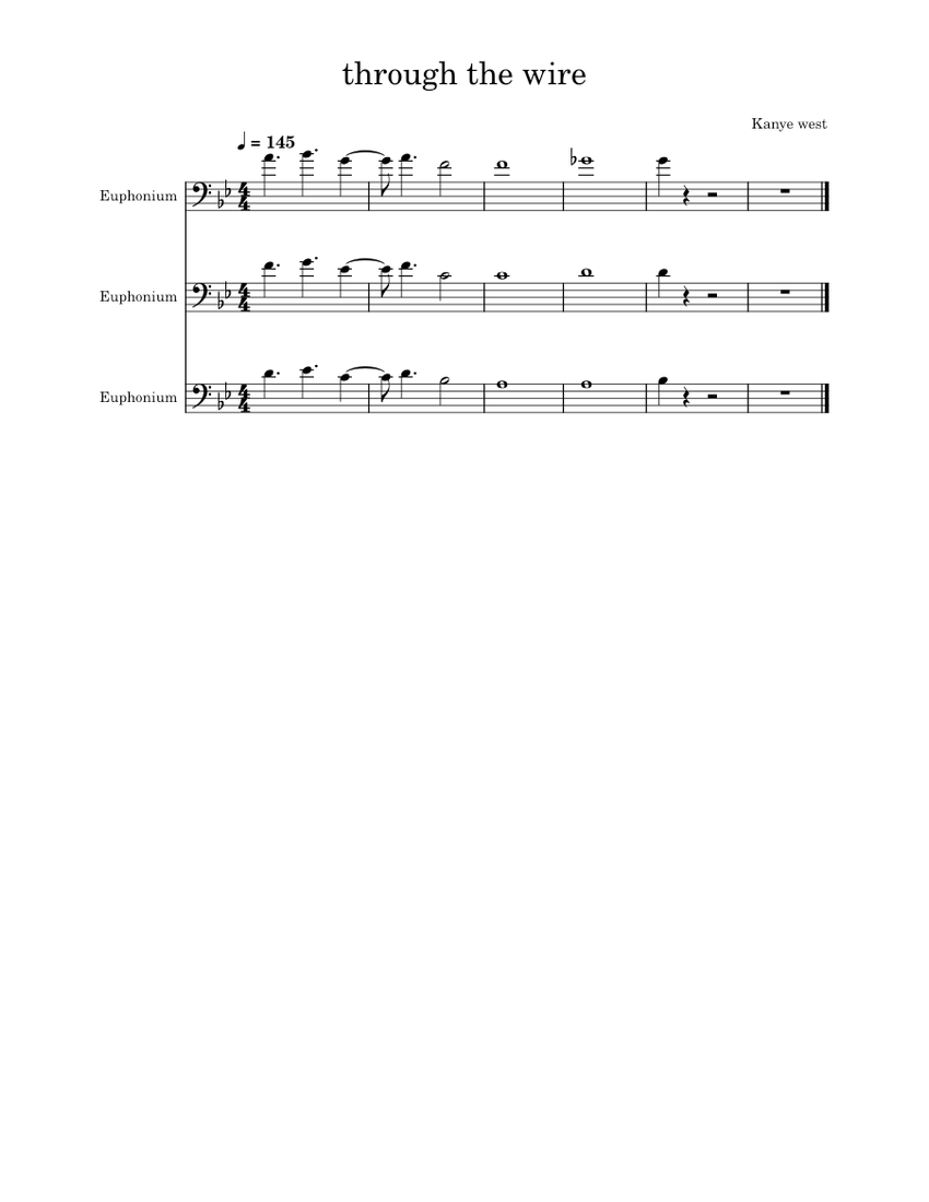 Through the wire – Kanye West through the wire Sheet Music for ...
