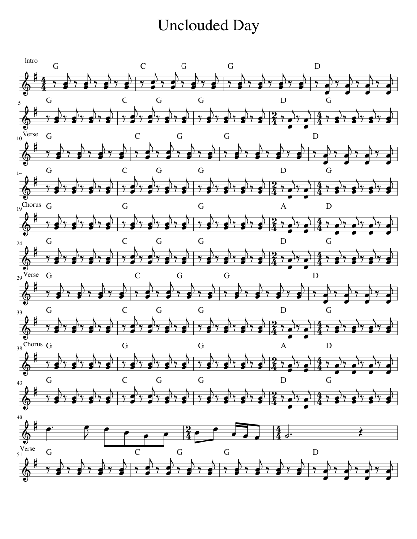 The unclouded day – Josiah K. Alwood Sheet music for Piano (Solo) Easy ...