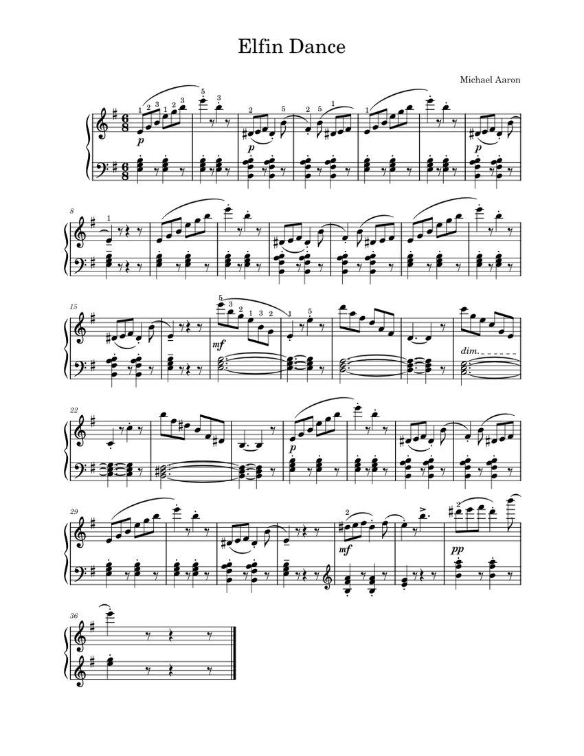 Elfin Dance - Michael Aaron Sheet music for Piano (Solo) Easy | Musescore.com