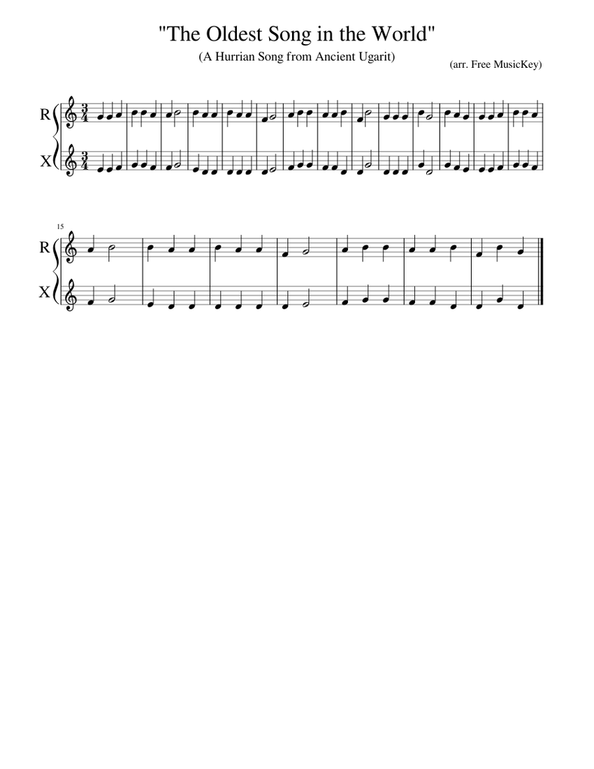 A Hurrian Song From Ancient Ugarit 'The Oldest Song in the World' (arr ...