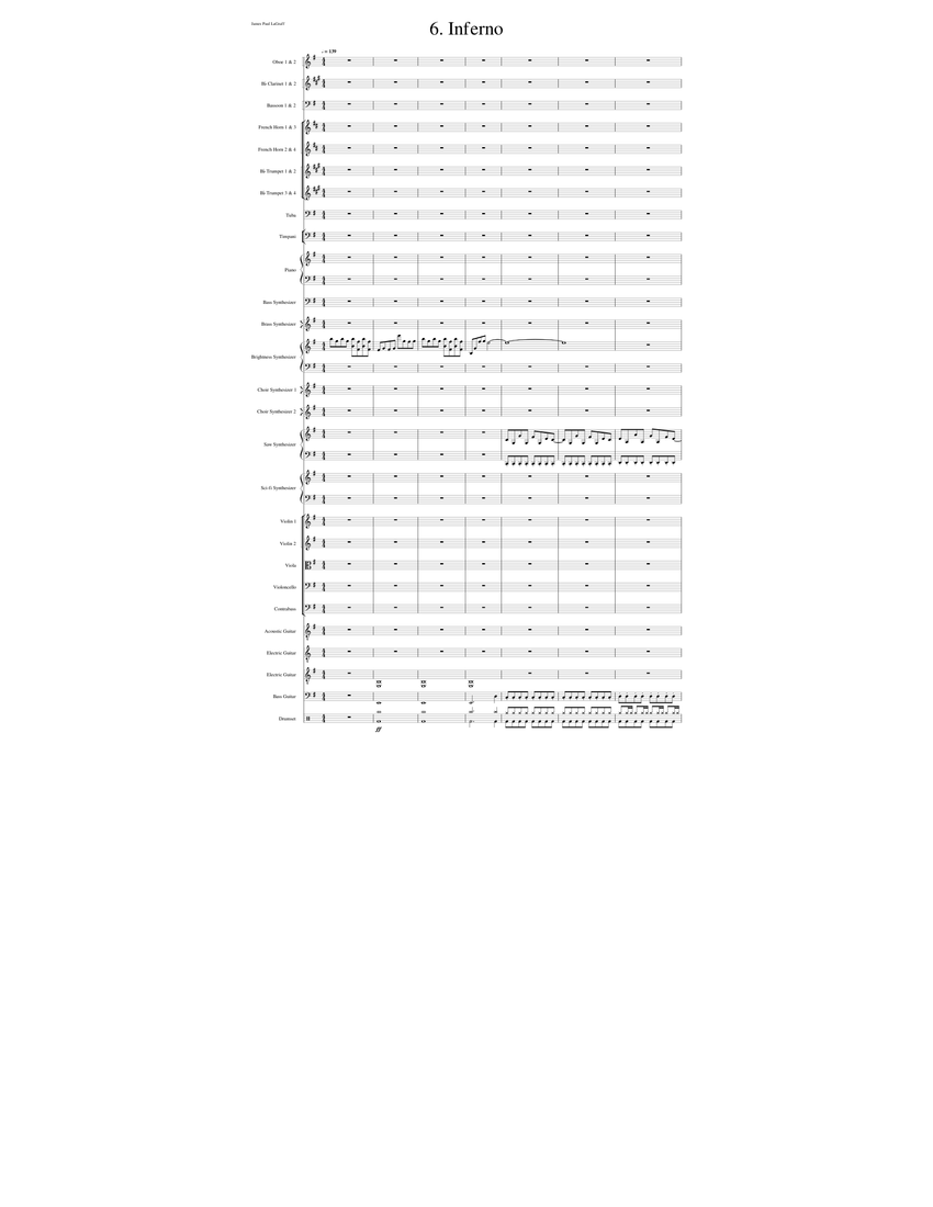 6. Inferno Sheet Music for Piano, Tuba, Oboe, Clarinet in b-flat & more ...