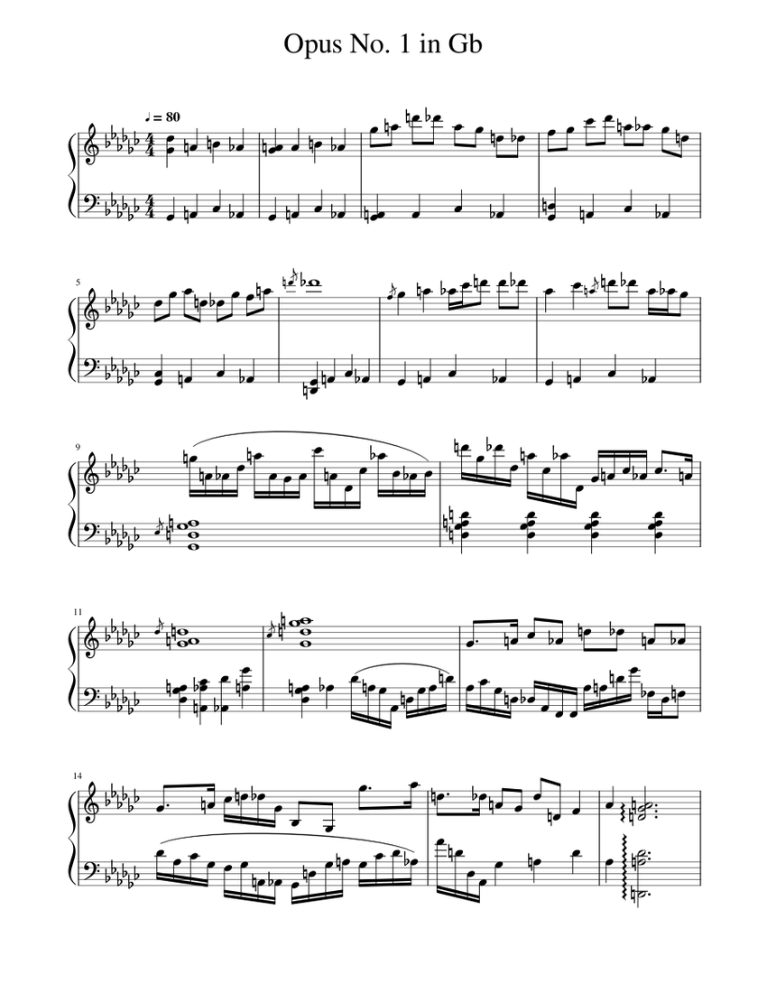Opus No.1 in Gb Minor Sheet music for Piano (Solo) | Musescore.com