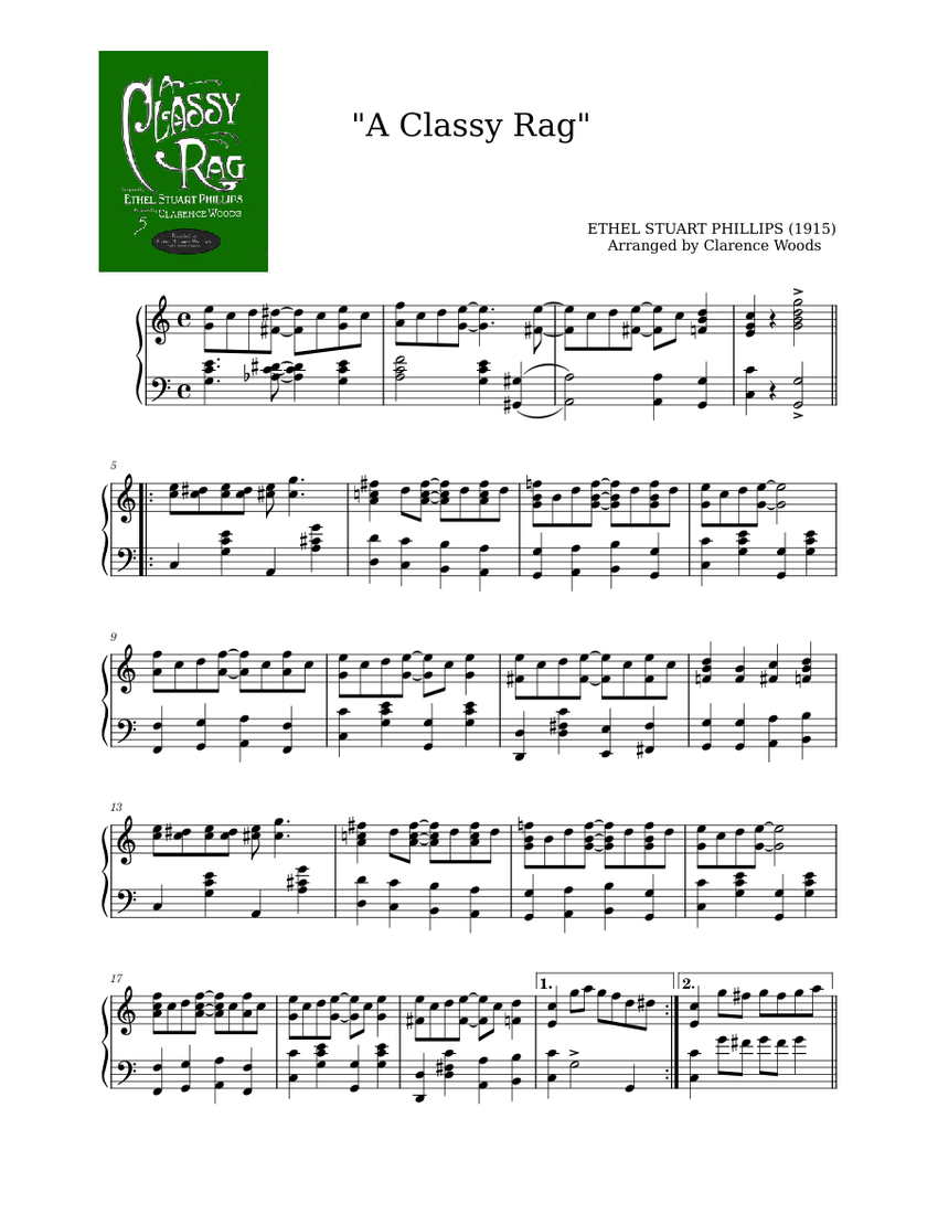 A Classy Rag by Ethel Stuart Phillips (1915) Sheet music for Piano (Solo) | Musescore.com