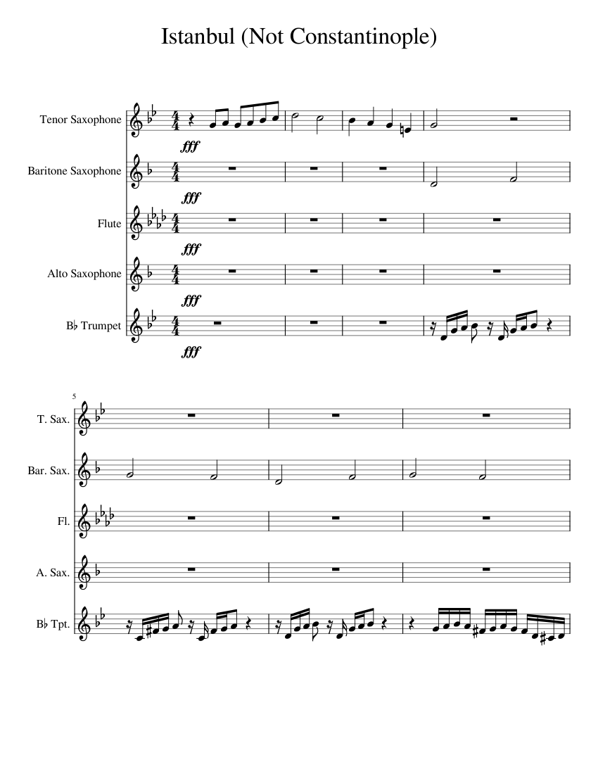 Istanbul_(Not_Constantinople) Sheet music for Flute, Saxophone alto ...
