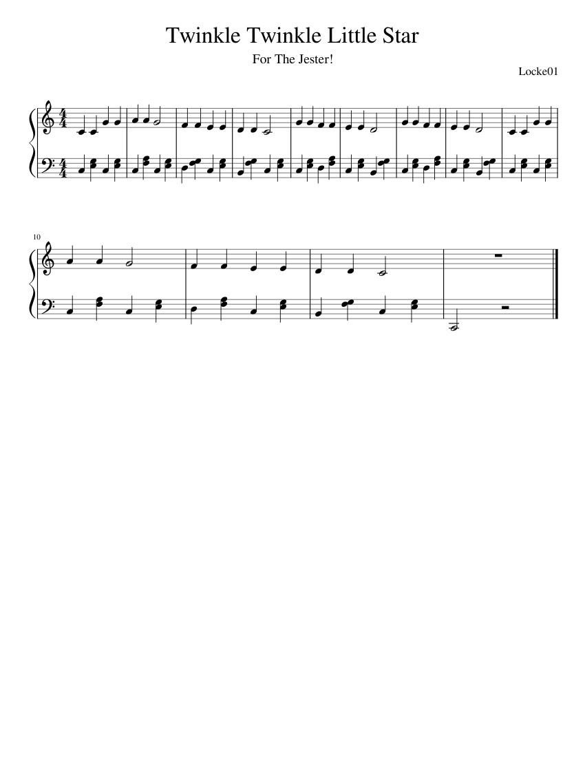 Twinkle Twinkle Little Star Sheet music for Piano (Solo) Easy ...