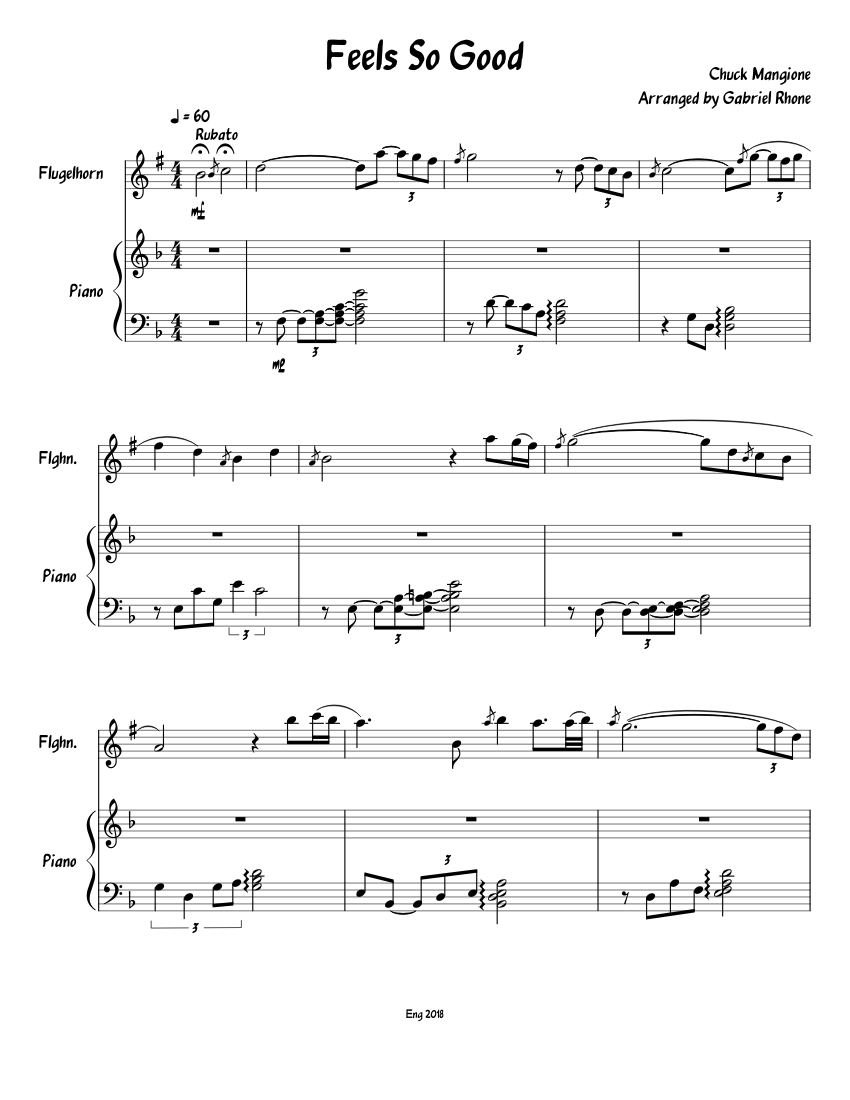 Feels So Good - Chuck Mangione Sheet Music with Chords for Piano, Flugelhorn (Solo) | MuseScore.com