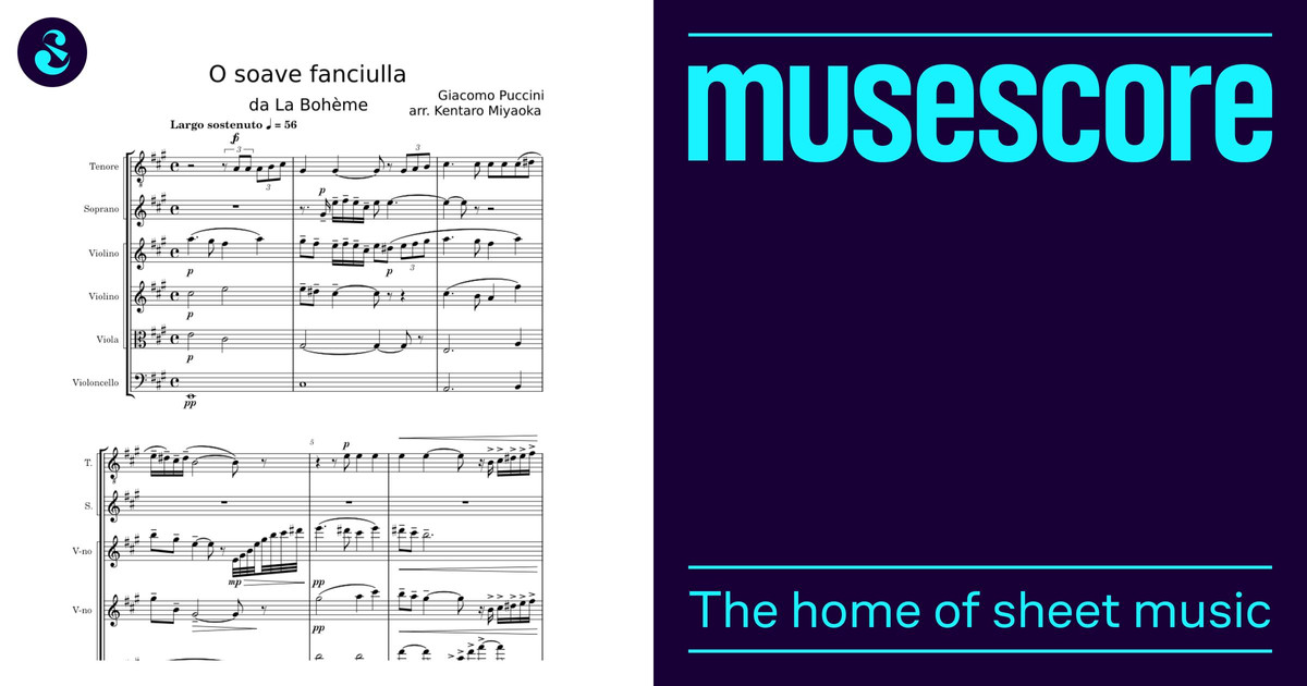 O soave fanciulla Giacomo Puccini Sheet Music for Violin, Viola, Cello ...