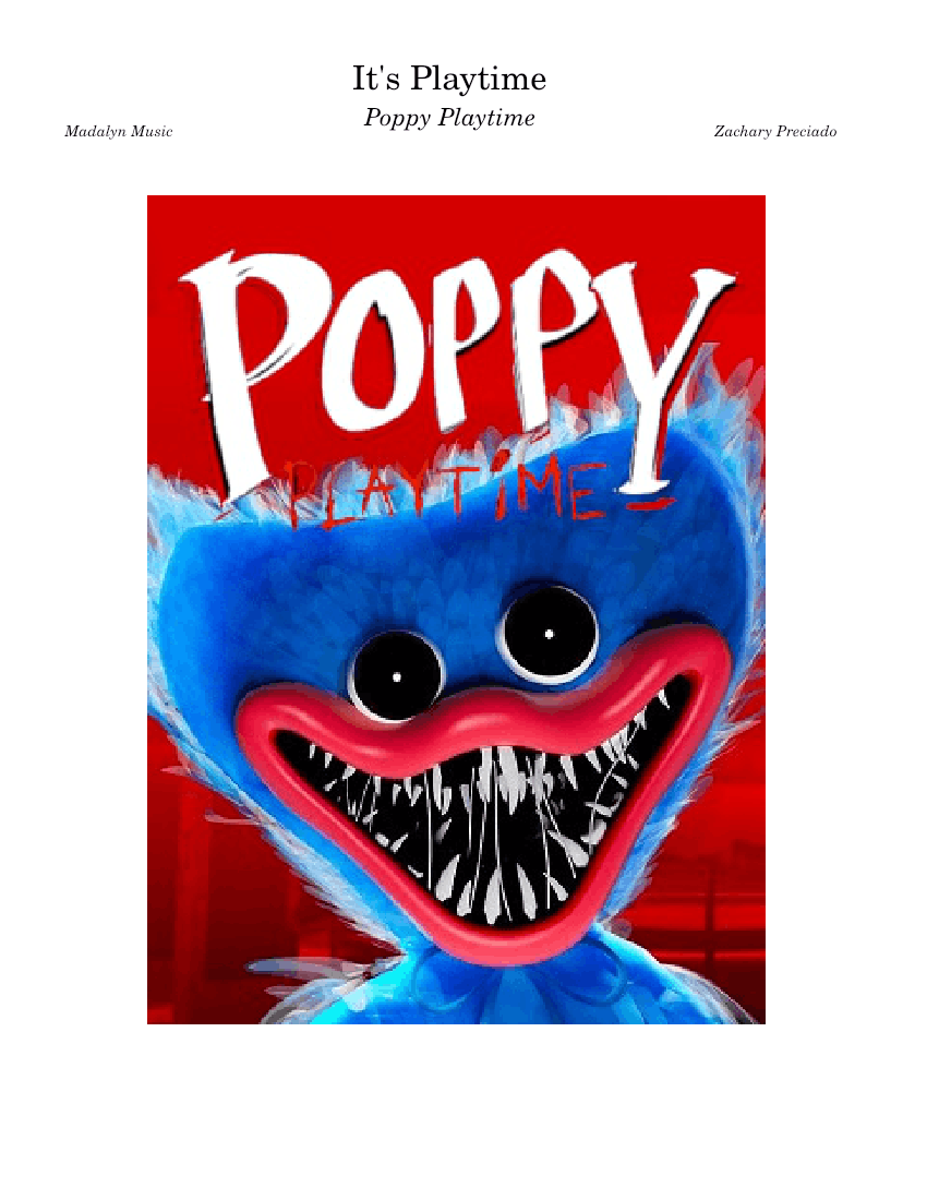 It's Playtime- Poppy Playtime Sheet Music for Piano, Contrabass, Violin ...