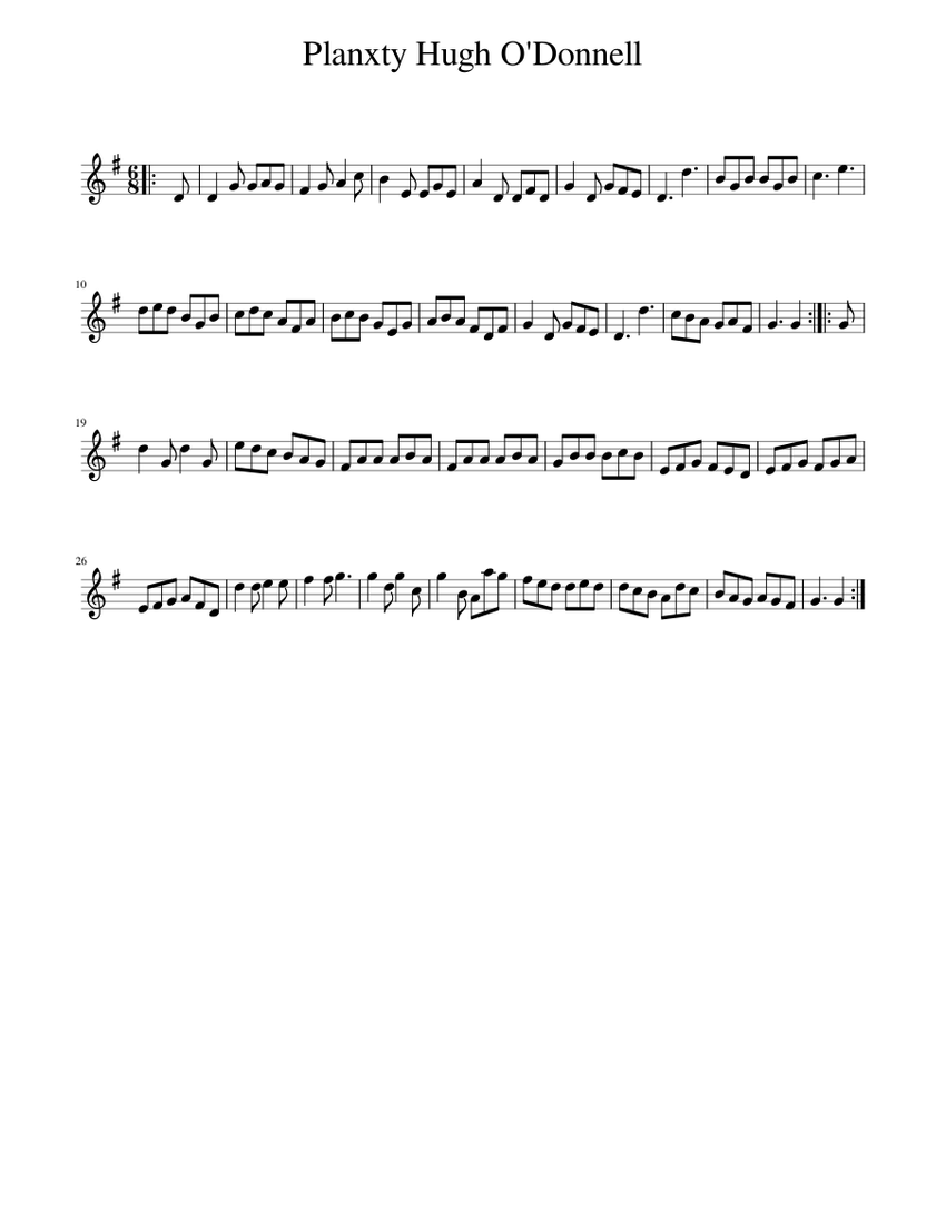 Planxty Hugh O'Donnell Sheet music for Piano (Solo) | Musescore.com