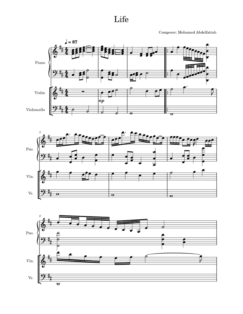 Life - piano tutorial