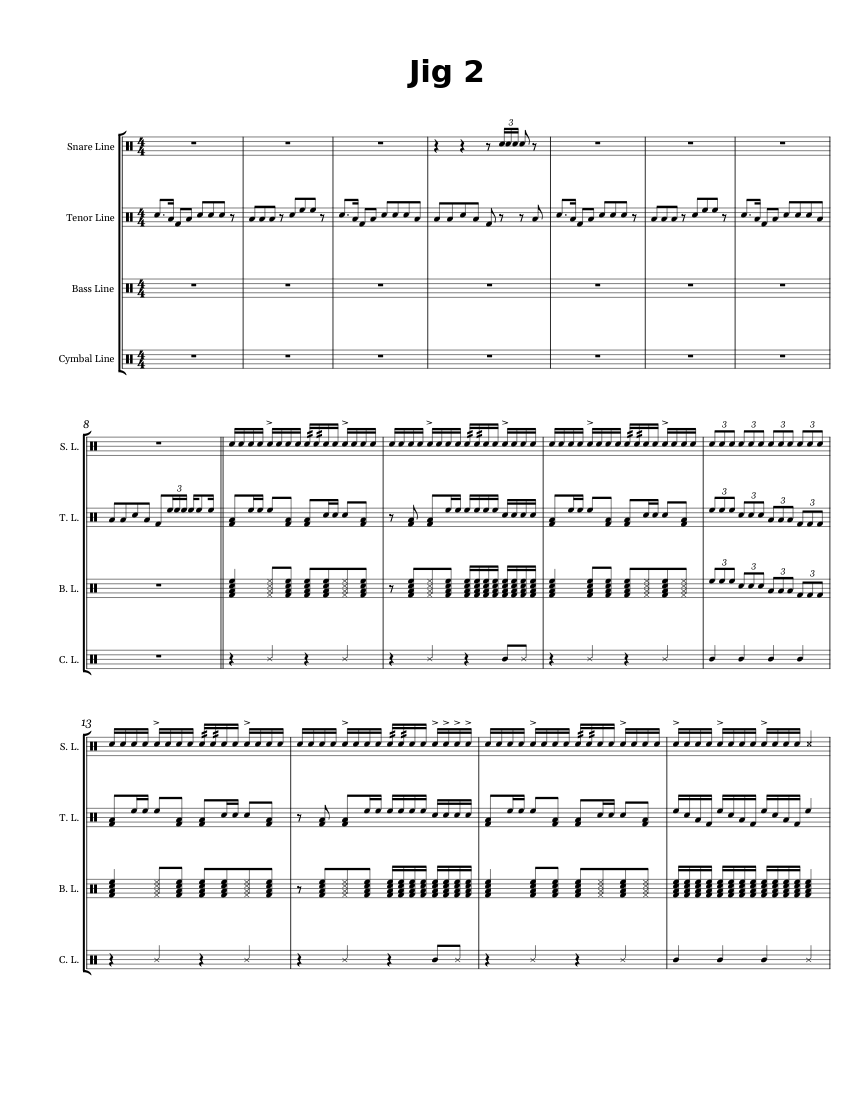 Jig 2 – Oak Mountain High School Jig 2 Sheet Music for Snare drum ...