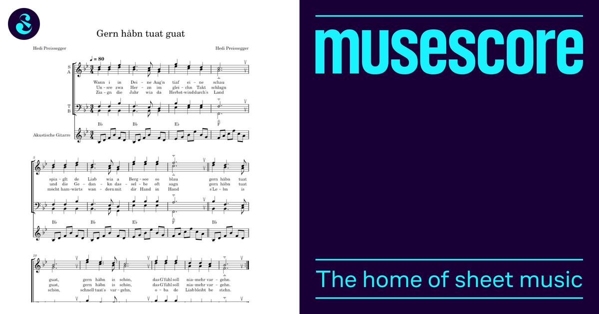 Gern habn tuat guat Sheet music for Guitar, Synthesizer (Choral ...