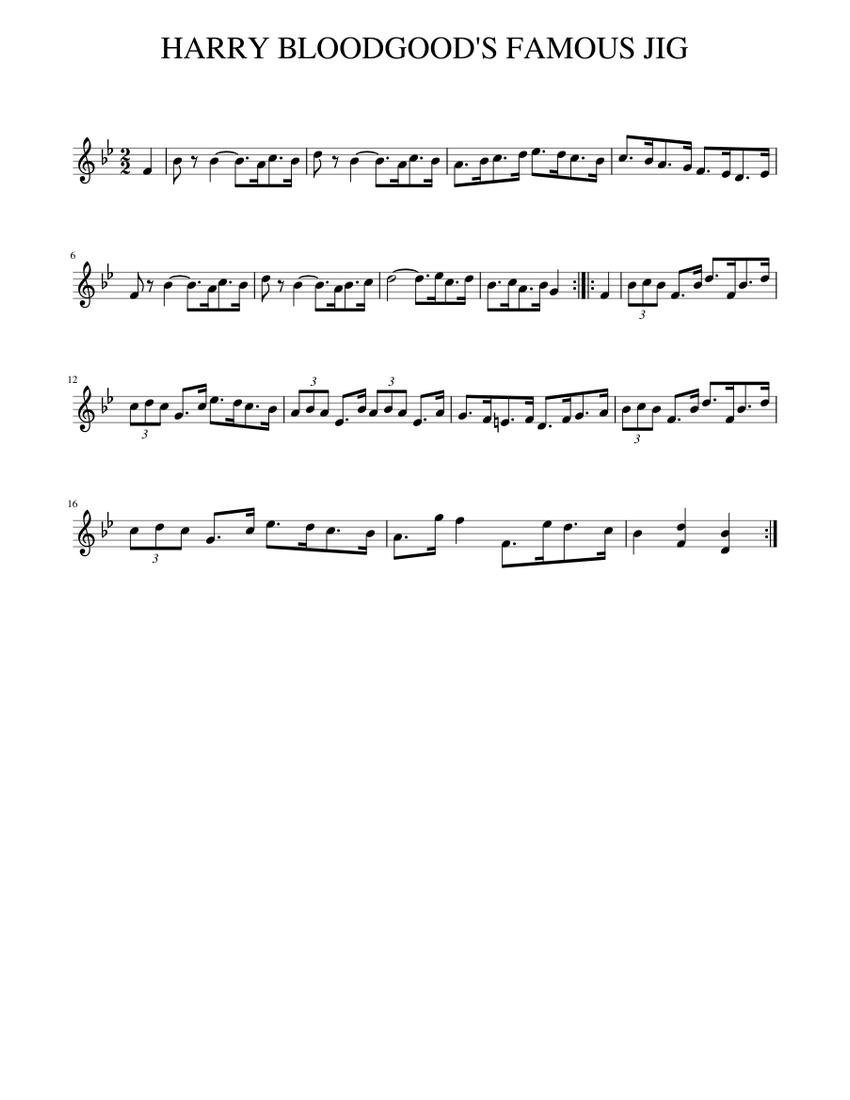 HARRY BLOODGOOD'S FAMOUS JIG Sheet music for Piano (Solo) Easy ...