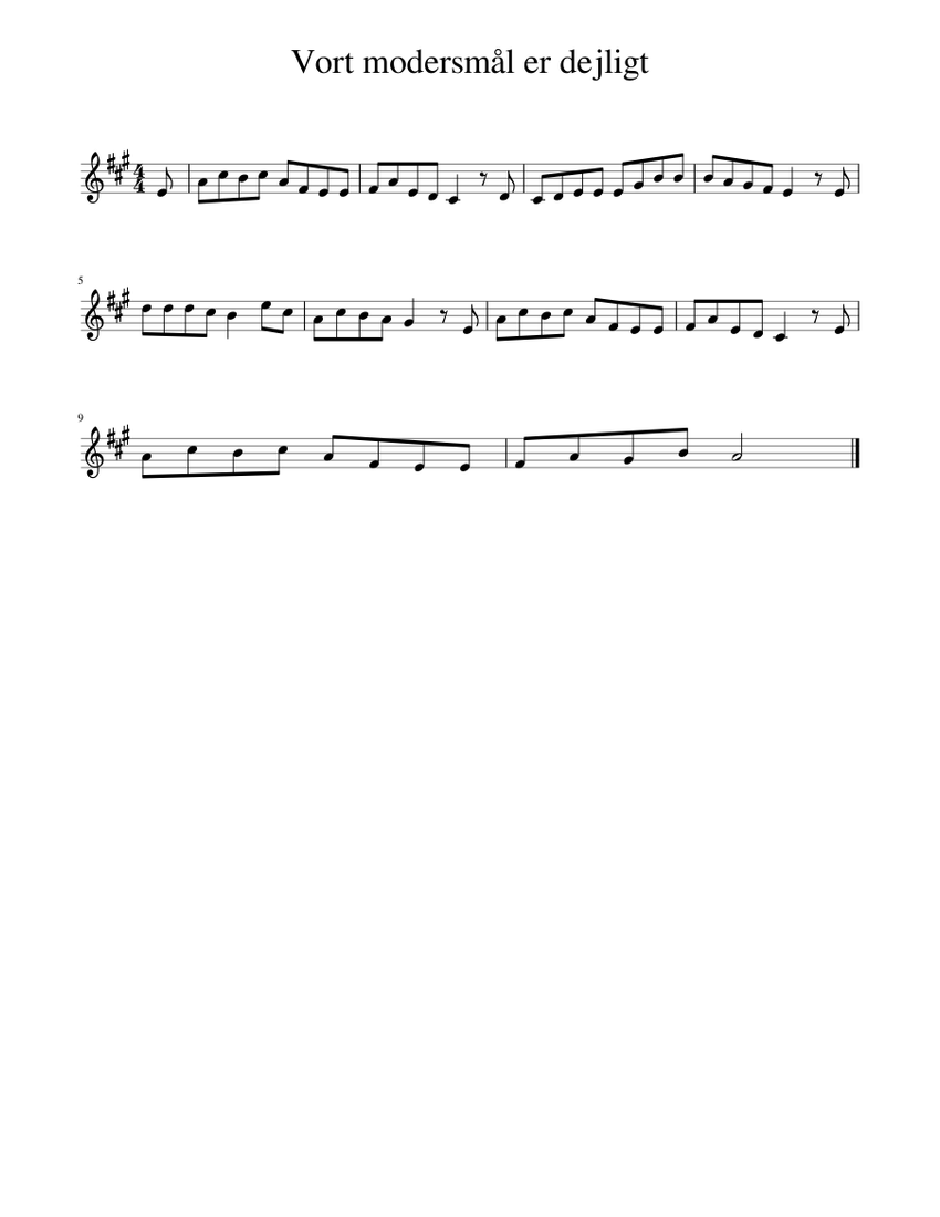 Vort modersmål er dejligt Sheet music for Trumpet in b-flat (Solo ...