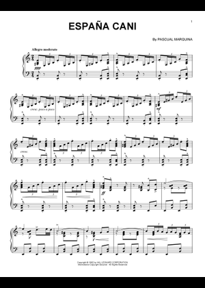 Play Official version of España Cañí Sheet Music by Pascual Marquina ...