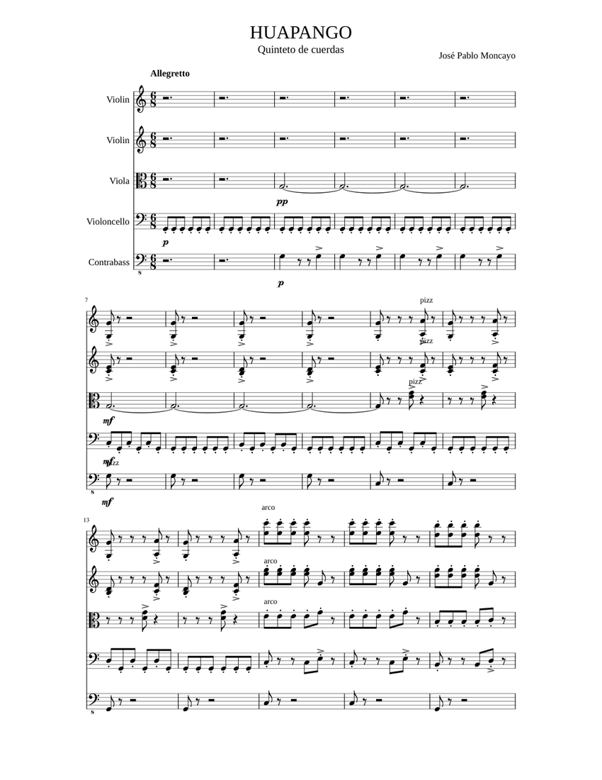 HUAPANGO Sheet music for Violin, Viola, Woodwinds (other) (Mixed ...