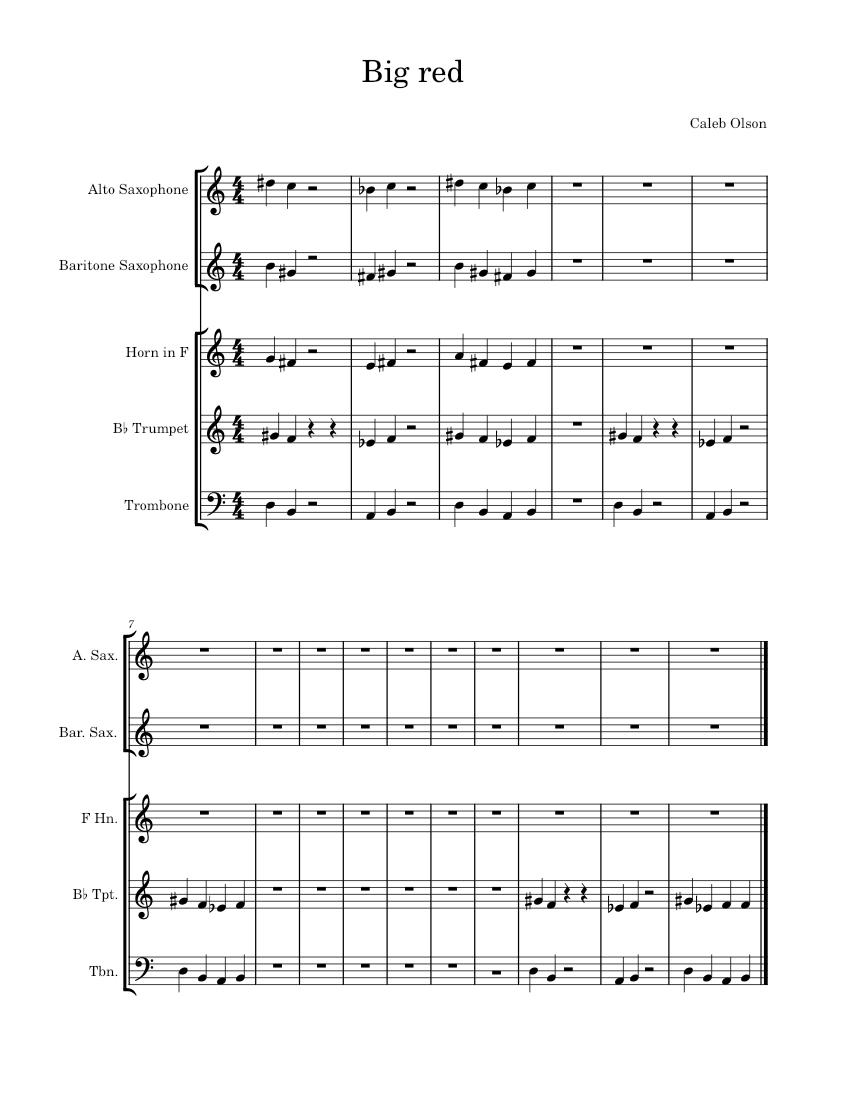 Big red All Instruments Sheet music for Trombone, Saxophone alto ...