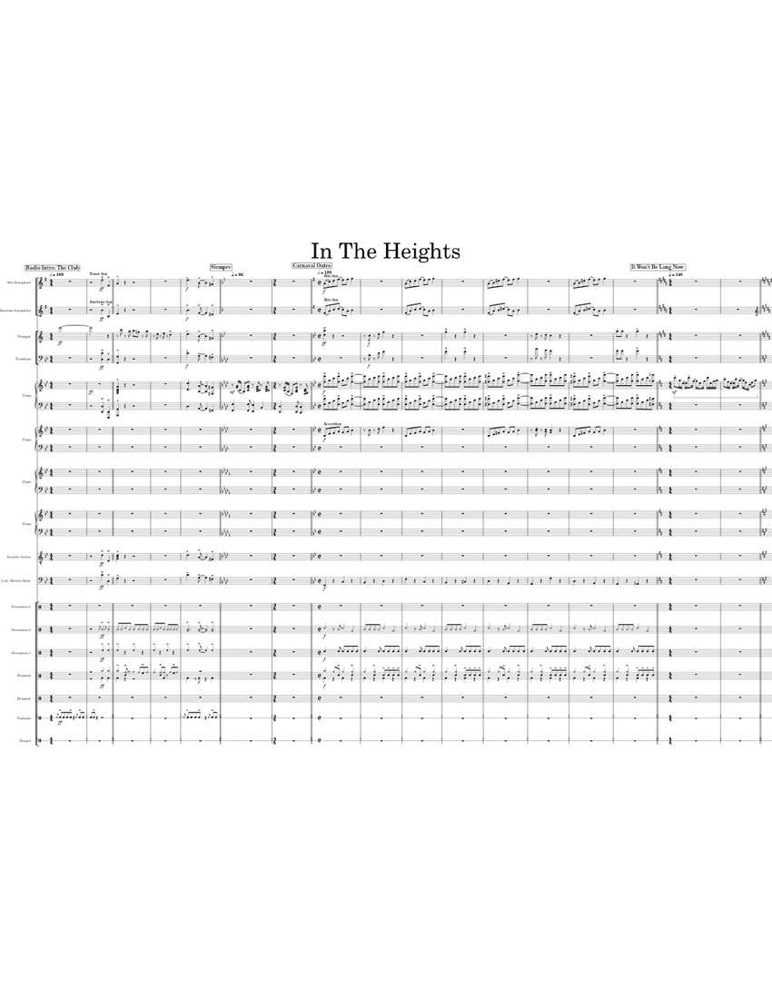 In The Heights Sheet Music for Piano, Trombone, Saxophone alto ...