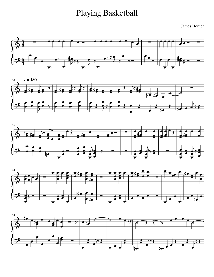 Playing Basketball Sheet Music for Piano (Solo) | MuseScore.com
